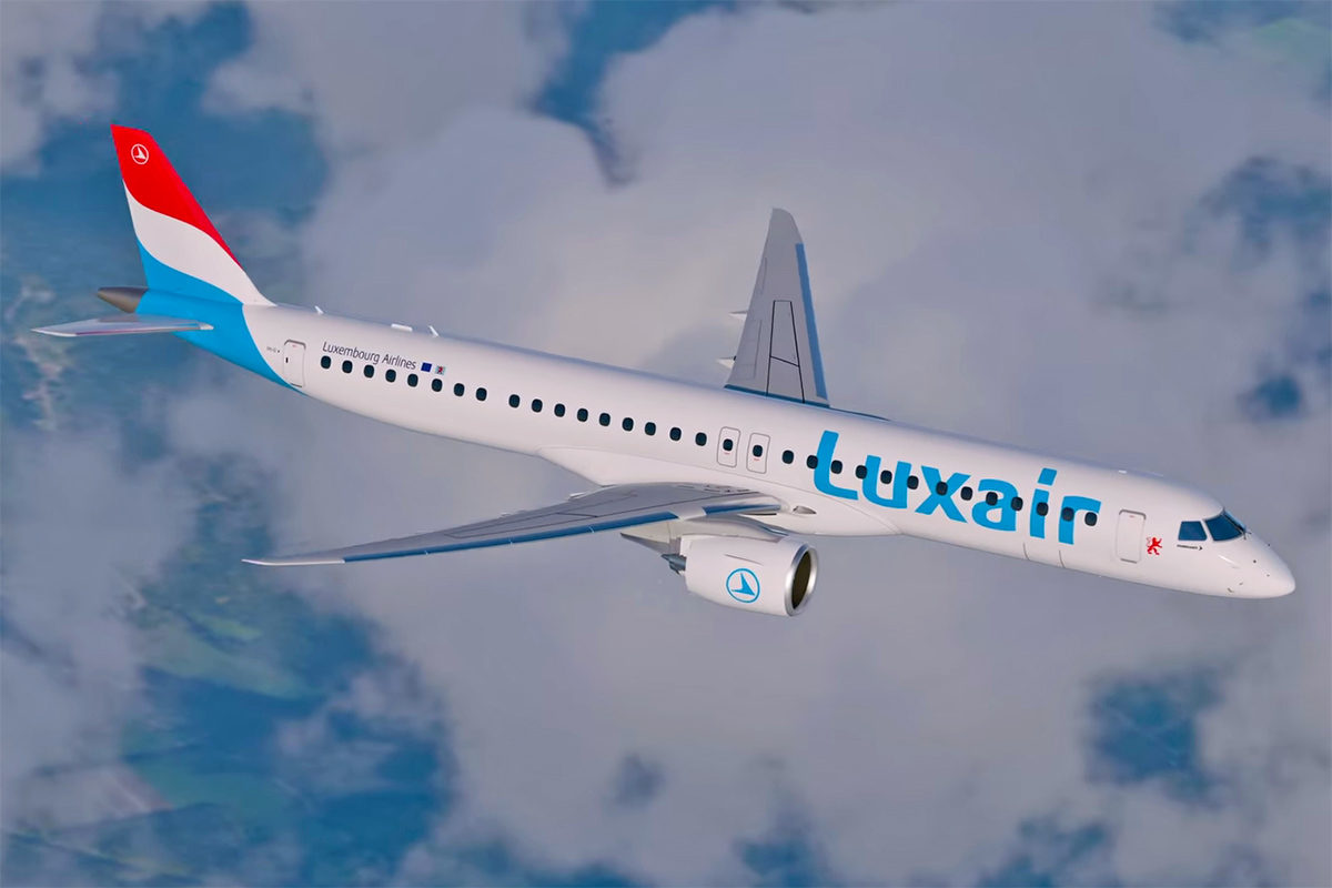 Primeiro Embraer E195-E2 da Luxair realiza seu voo inaugural e se ...